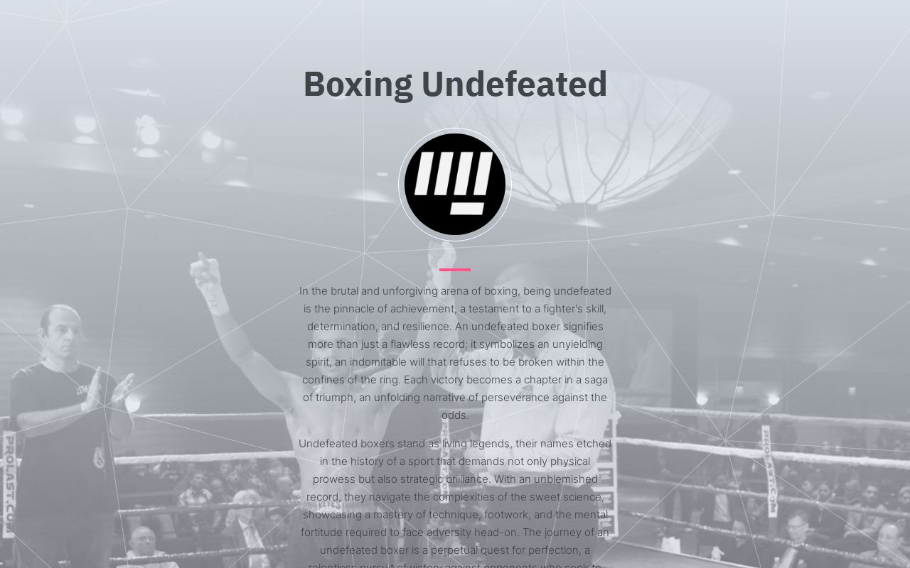 Boxing Undefeated